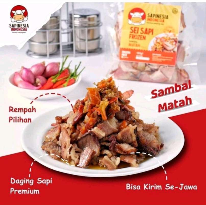 Jual Sei Sapi Sapinesia Daging Asap Beku Frozen 130 gram - Sambal Matah ...