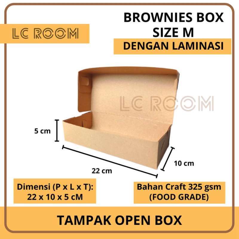 Jual Paper Box Brownies Kotak Kemasan Kue Panjang Dus Kraft Food Grade ...