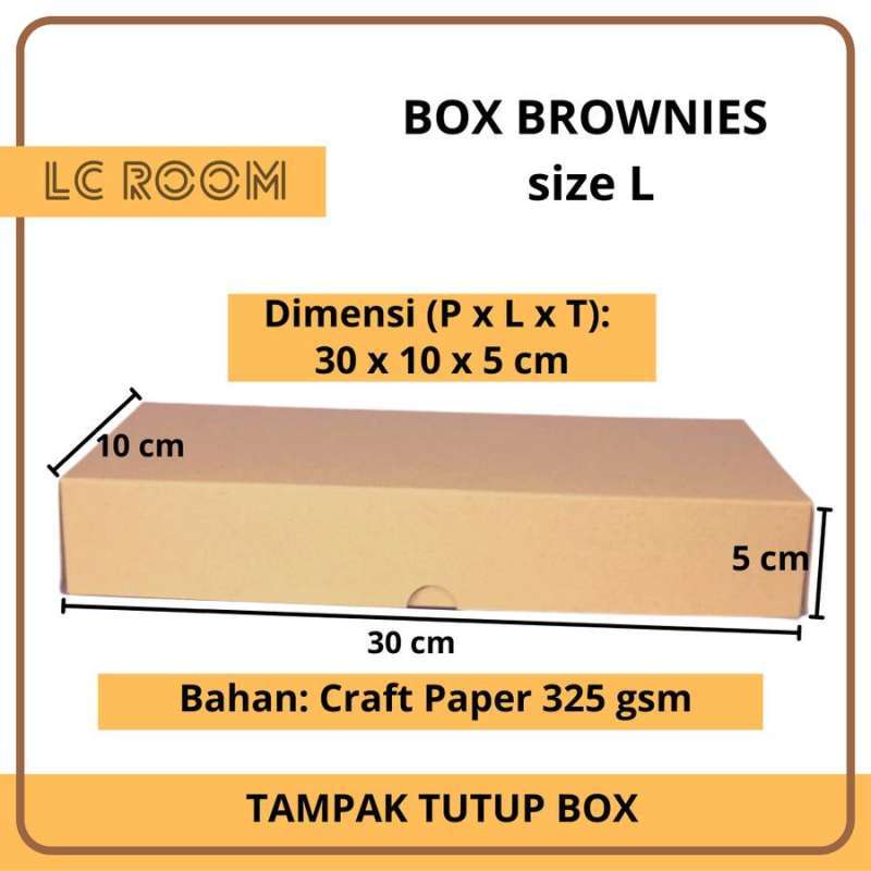 Jual Paper Box Brownies Kotak Kemasan Kue Panjang Dus Kraft Food Grade ...