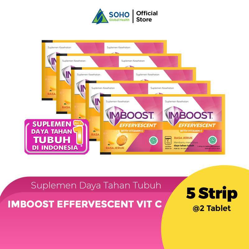 Jual FS - Imboost Effervescent With Vitamin C Rasa Jeruk - 5 Strip @2 ...
