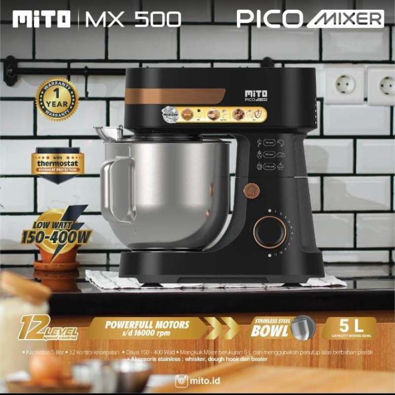 Jual Mito Stand Mixer PICO MX 500 - Hitam di Seller Mito Electronic ...