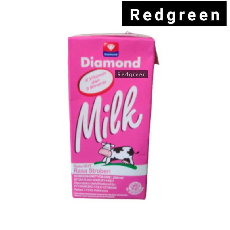 Jual Diamond Milk UHT Strawberry 200ml di Seller Redgreen - Kota ...
