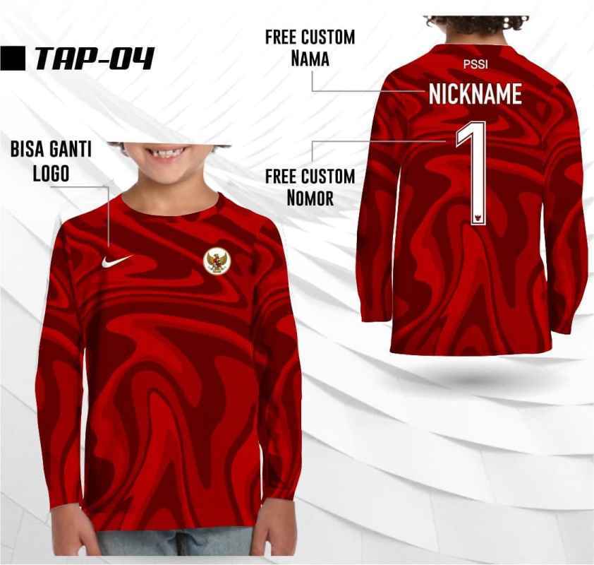 Promo jersey anak timnas indonesia kiper gk kaos tim nasional bola ...