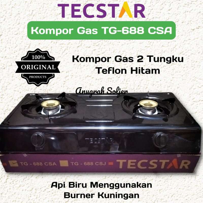 Jual Kompor Gas 2 Tungku Tecstar TG-688 Teflon Hitam di Seller Anugrah ...