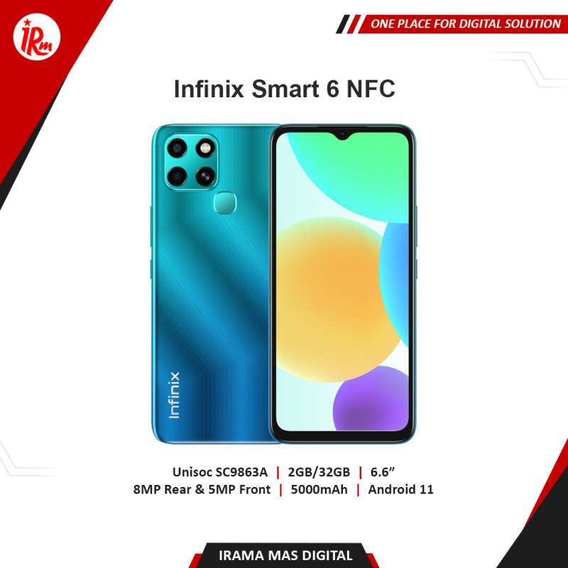Jual Infinix Smart 6 NFC - 2GB/32GB (GREEN) di Seller Irama Mas ...