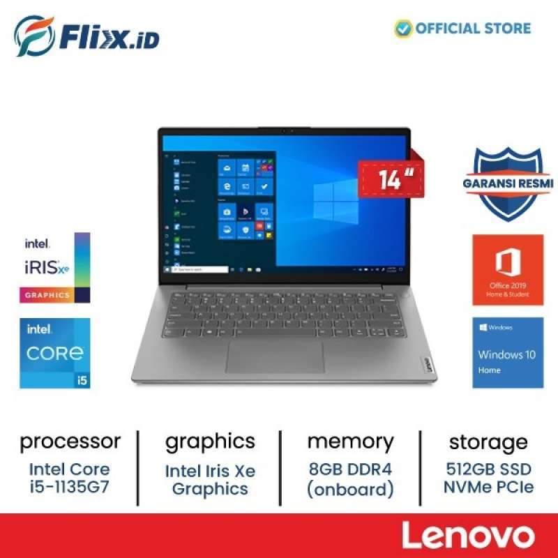 Jual Lenovo V14 G2 ITL Core I5 1135G7 8GB 512 SSD Win OHS Di Seller FLIXX ID Official Store