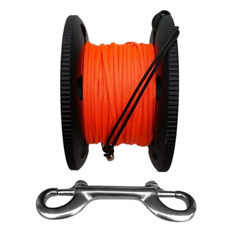 Jual Scuba Diving Aluminium Finger Spool Reel Line Snap Bolt 20M Black ...