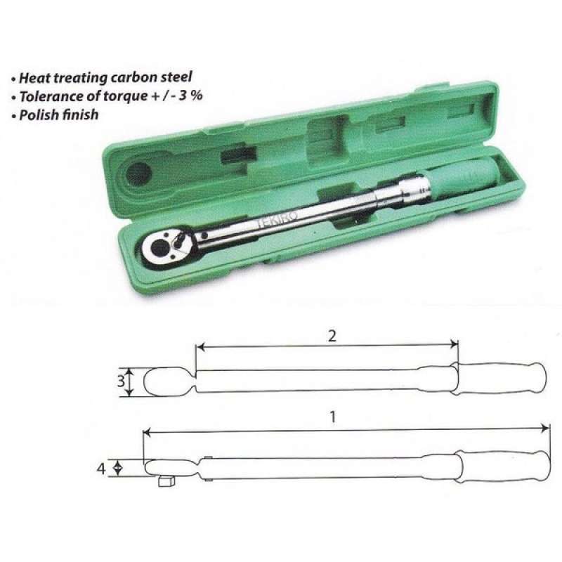 Jual Tekiro 1/2 Torque Wrench 20 - 100 Nano Metric (tr1200) /gagang ...