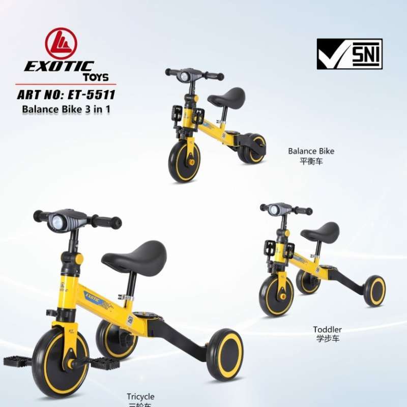 Jual Exotic ET 5511 Push Balance Bike 3in1 Sepeda Anak Roda Tiga di ...