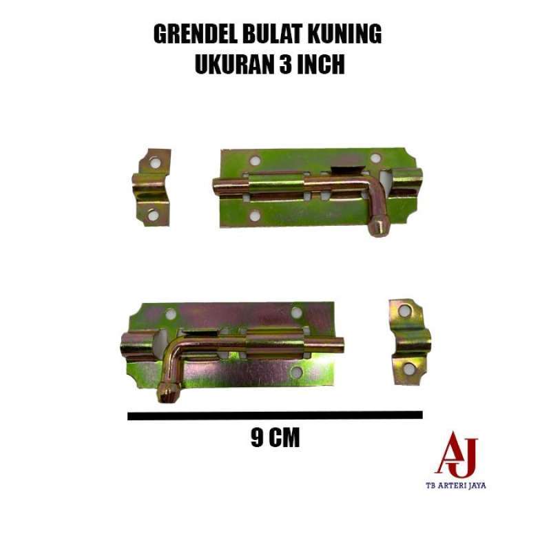Jual Grendel Pintu Gerendel Kuning 3 Inch Bulat Pengunci Selot Kunci ...