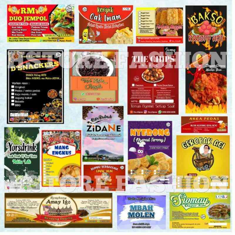 Jual Cetak Stiker Label Makanan Ukuran Besar Desain Gratis - 9cm X 15 ...