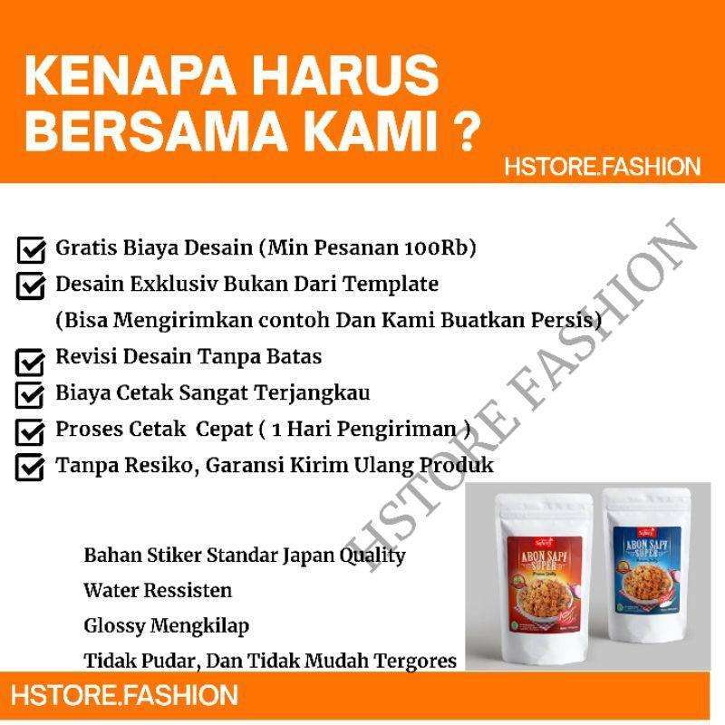Jual Cetak Stiker Label Makanan Ukuran Besar Desain Gratis - 9cm X 15 ...