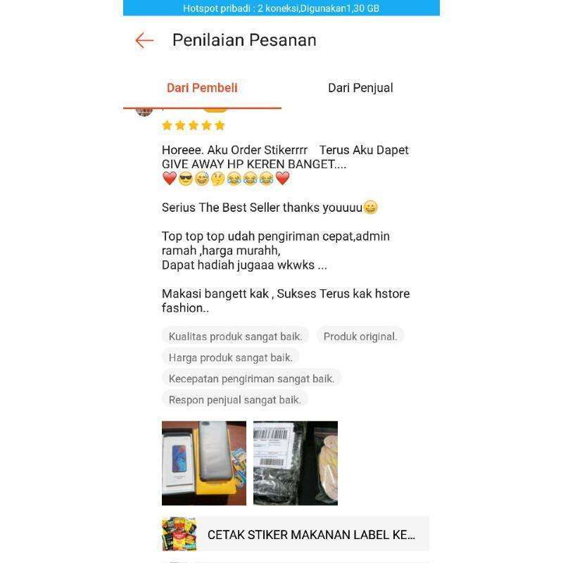 Jual Cetak Stiker Label Makanan Ukuran Besar Desain Gratis - 9cm X 15 ...