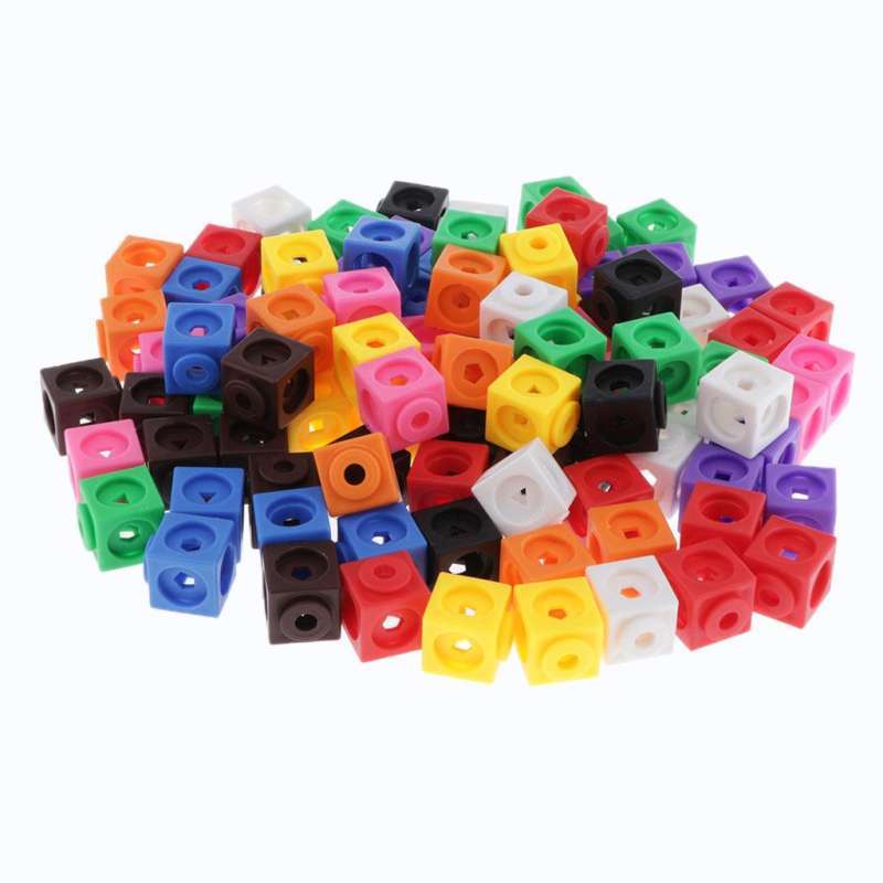 Jual Linking Cubes Educational Counting Math Toy (set Of 100) And ...