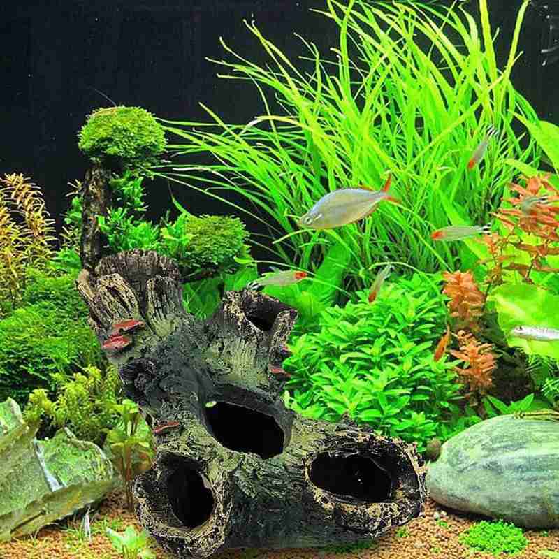 Jual Polyresin Hollow Trunk Tree Log Wood Tank Aquarium Ornament ...
