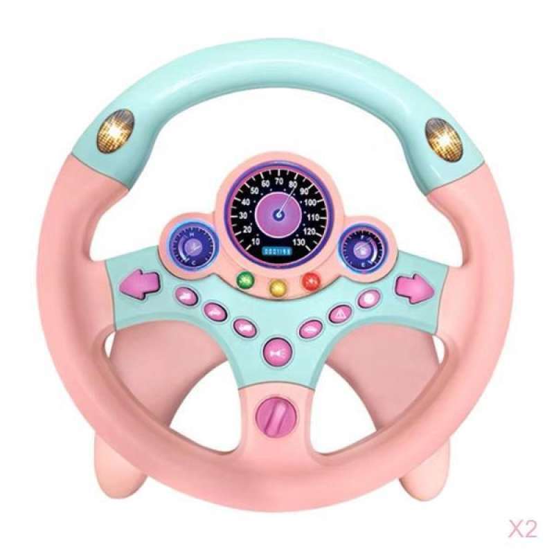 Jual 2Pcs Steering Wheel Game Toy Baby Children Kid with Base Flash ...