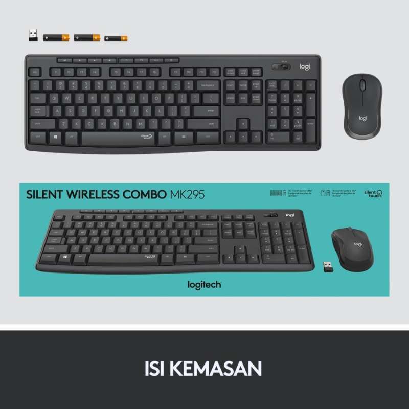 Jual Logitech MK295 MK 295 Silent Wireles Keyboard Mouse Combo Original ...