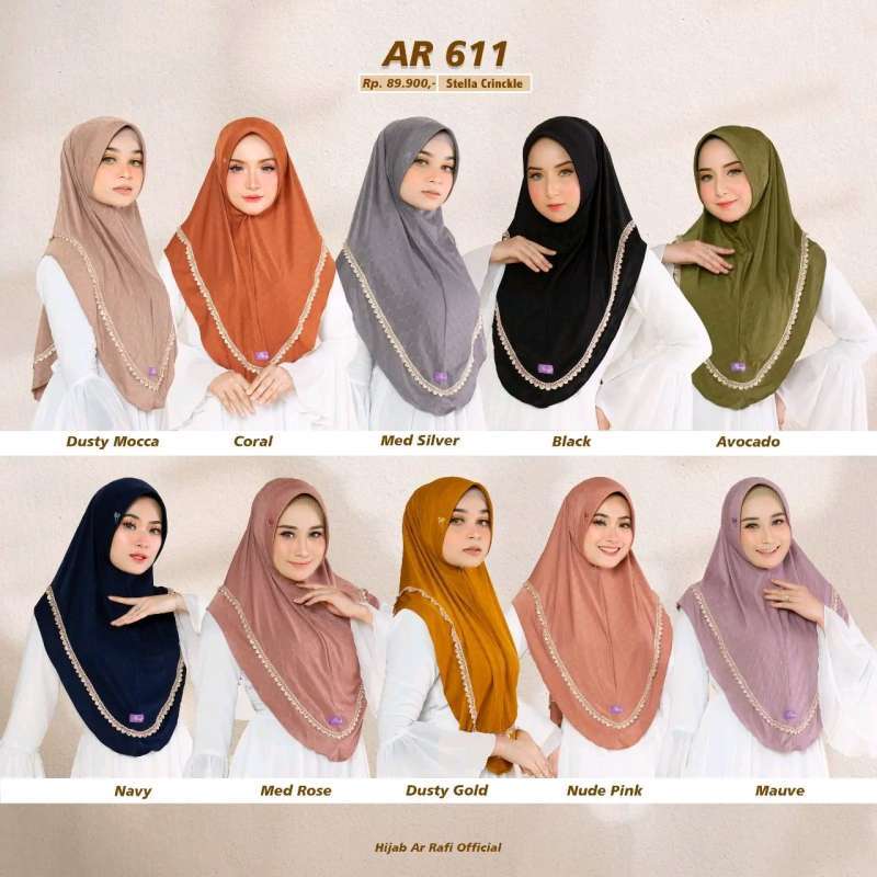 Jual Hijab Jilbab Instan Ar 611 By Arrafibori Kerudung Bergo Daily ...