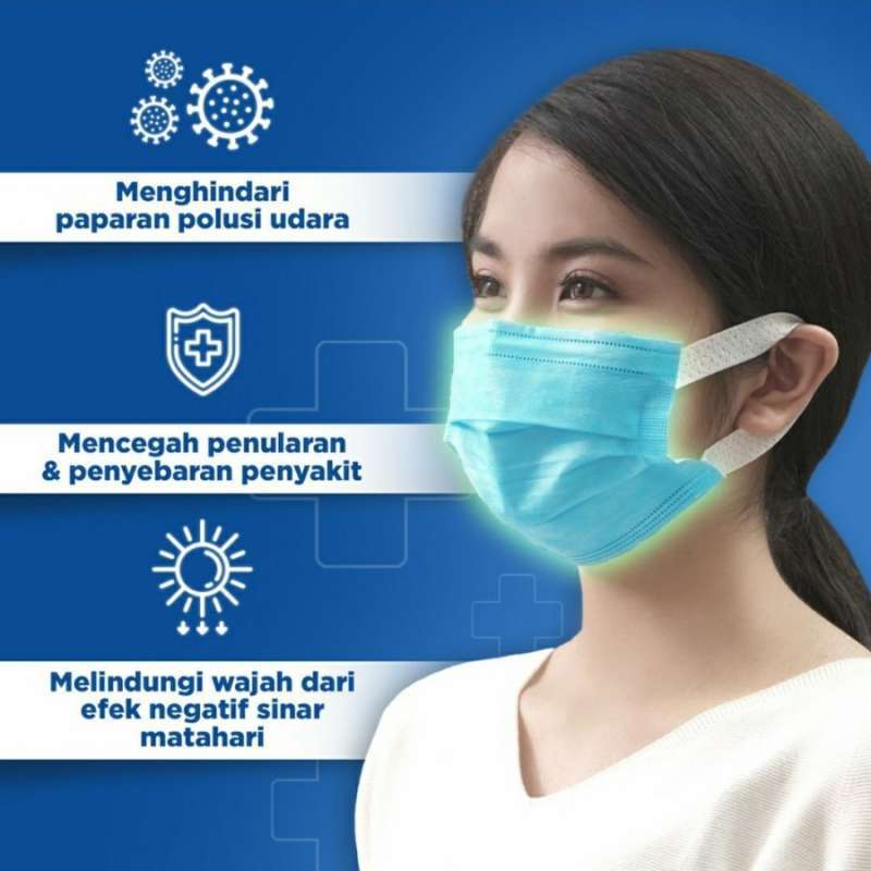 Jual Masker Medis Bagus Surgical Mask 3 Ply 1 Box Isi 50 Sheet Di ...