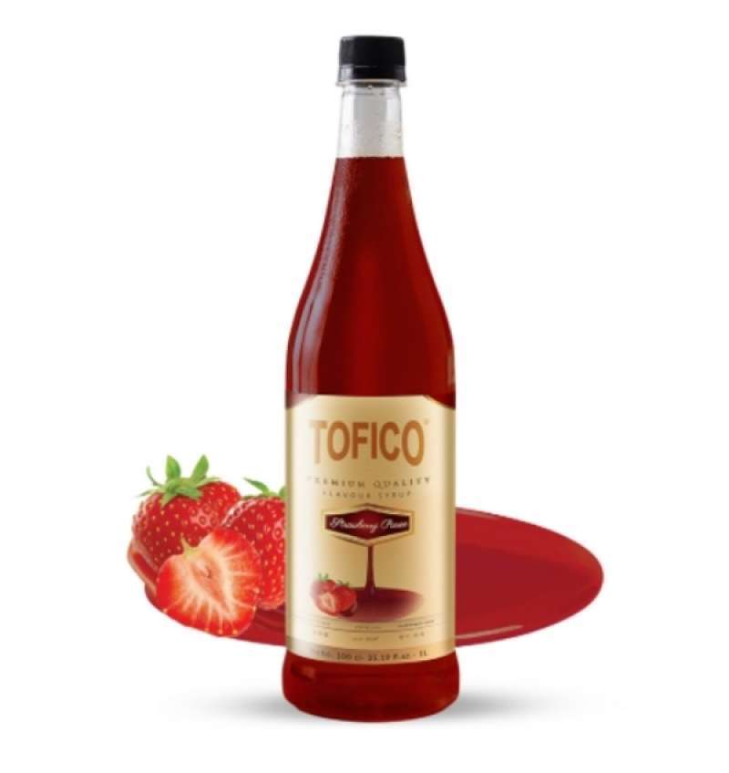 Jual Tofico Strawberry Puree Syrup natural flavour 1 Liter di Seller ...