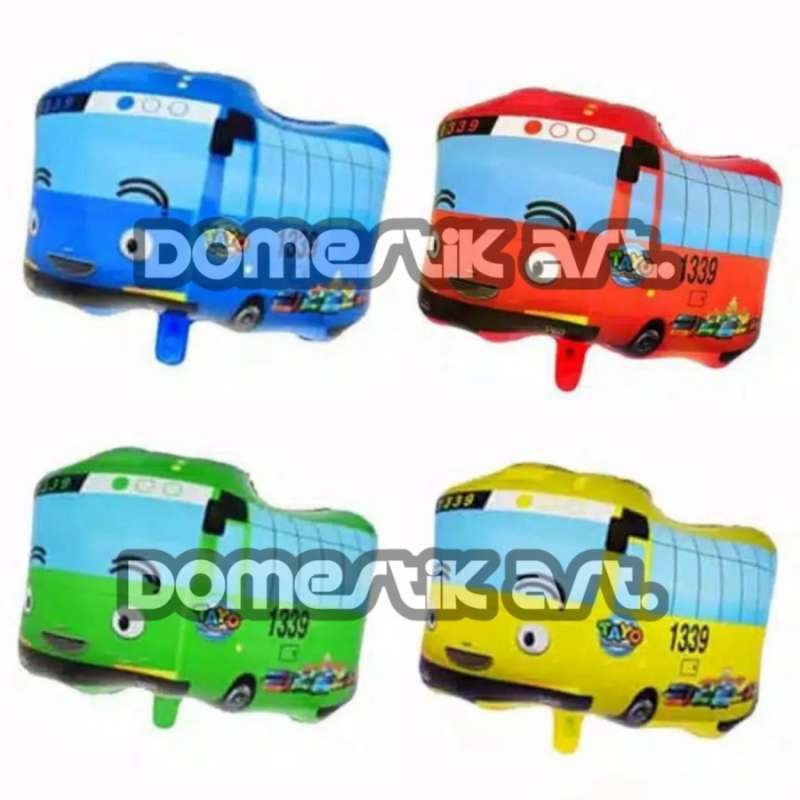 Jual Balon Foil Karakter TAYO merah kuning hijau biru / Balon Karakter ...