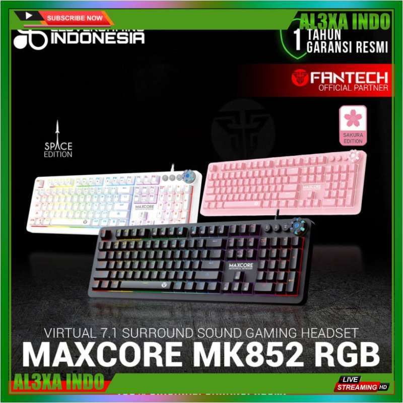 Jual Fantech Gaming Mk852 Max Core Black White-Mechanical Gaming di ...