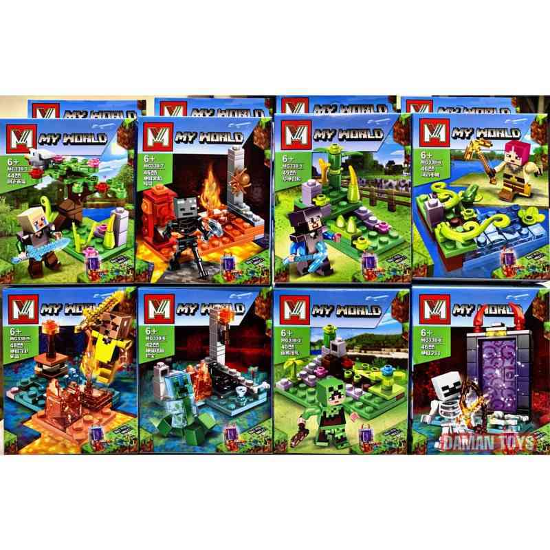 Promo Mainan Diy Minecraft Figure Ederman Skeleton Zombie Minicraft ...