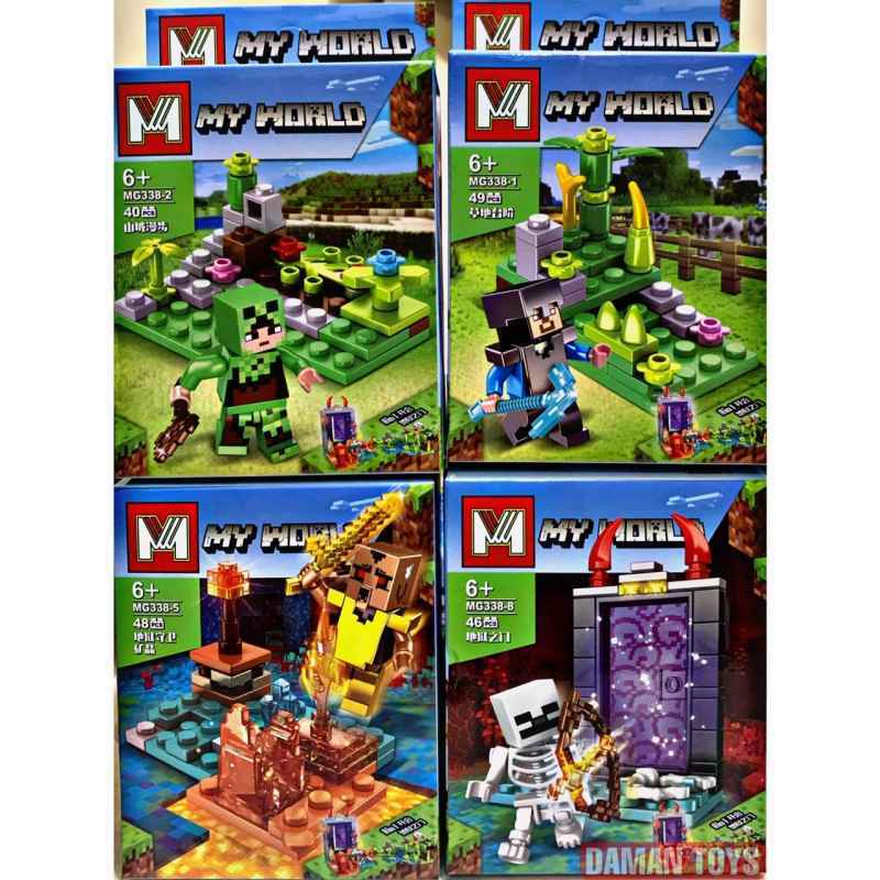 Promo Mainan Diy Minecraft Figure Ederman Skeleton Zombie Minicraft ...