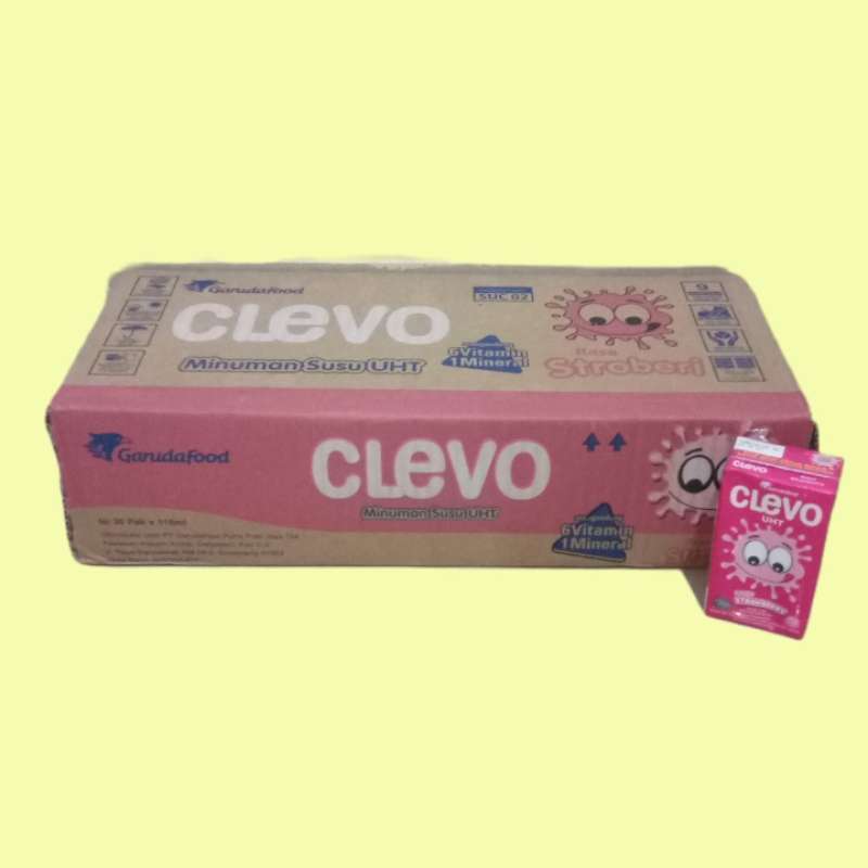Jual Garuda Food CLEVO Rasa Stroberi Susu UHT [115 ml/30 pcs] di Seller ...