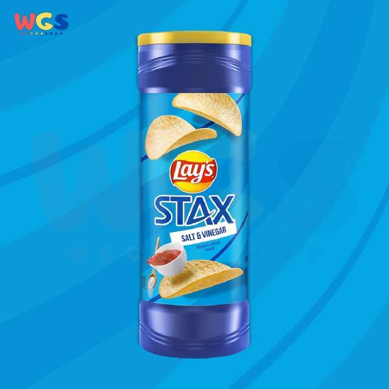 Jual Lay's Stax Salt & Vinegar Artificially Flavor Potato Chips 155.9g ...