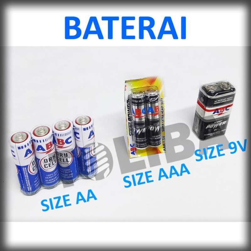Jual Baterai Abc Biru A2 Aa / Batre A3 Aaa /9v Kotak Baterai Jam Dinding Ac - 9v 1 Pc Baterai Di ...
