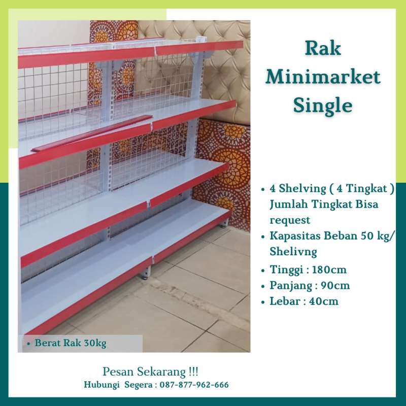 Jual Rak Besi/Rak supermarket single/Rak toko single 180. 40/35 - 1 ...