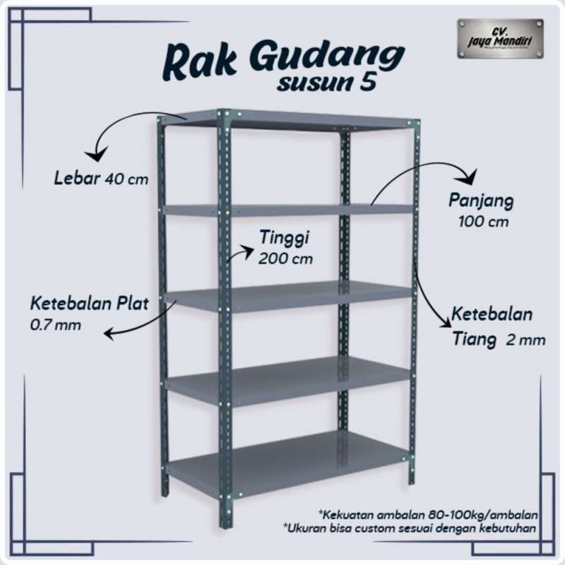 Jual Rak Besi Susun 5 Ukuran 40 X 100 X 200 Kode 328 di Seller ...