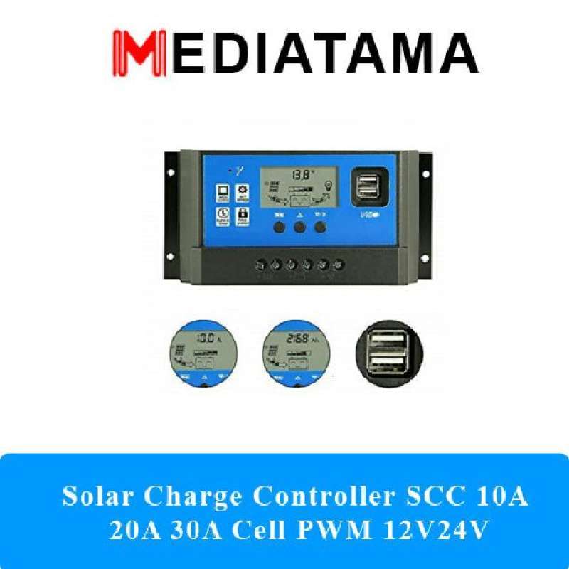 Jual Solar Charge Controller Scc 10a 20a 30a Cell Pwm 12v24v - 10 Ampere Di Seller Mediatamait ...