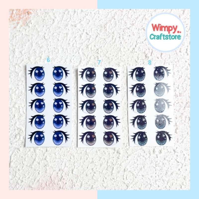 Jual Sticker Mata Boneka Amigurumi Clay Nendoroid Fondant Eye Chip Idol ...