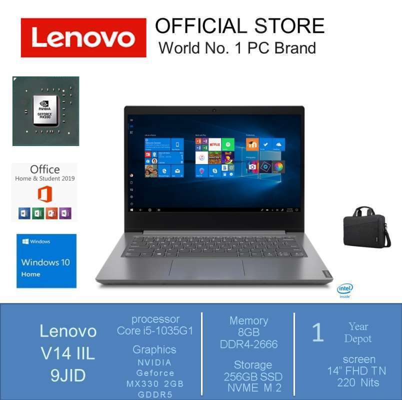 Jual LENOVO V14 IIL 9JID Core i5-1035G1 8GB 256GB SSD NVIDIA Geforce MX330 2GB GDDR5 WINDOWS 10 ...