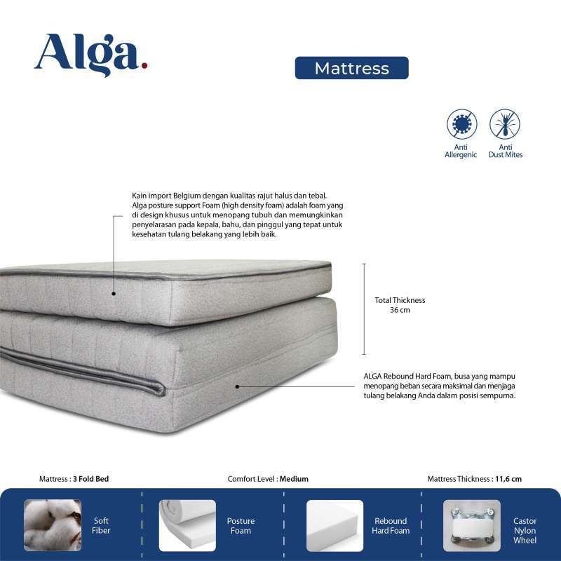 Promo Alga 3 Fold Bed - Kasur Lipat Premium Diskon 50% Di Seller Alga ...