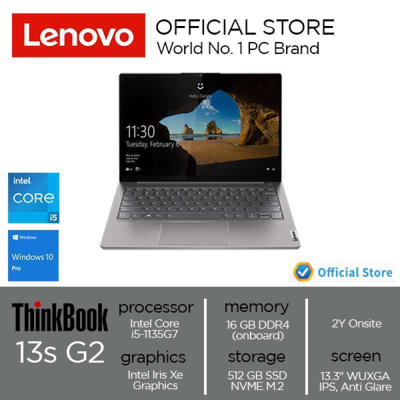 Jual Lenovo ThinkBook 13s G2 ITL Core i5-1135G7 16 GB 512 SSD W11 Pro - Windows 10 Pro di Seller ...