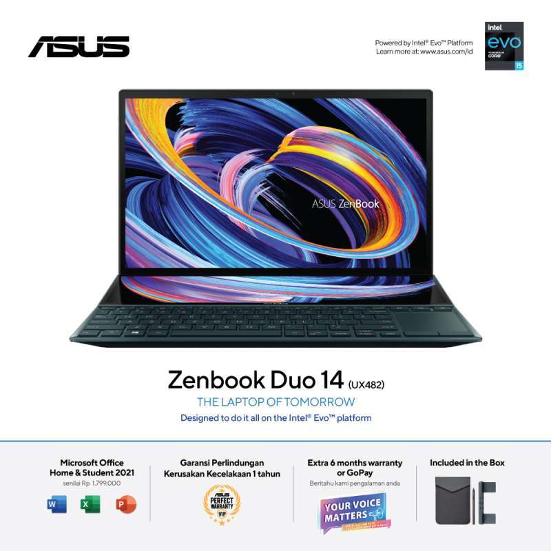Jual Asus ZenBook Duo 14 UX482EAR-EVO551+ (Intel® Core™ i5-1155G7 / 8GB ...