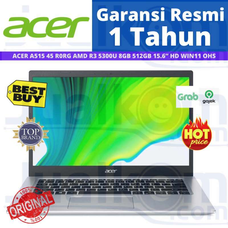 Jual ACER A515 45 R0RG R3 5300U 8GB 512GB Windows 11 + OHS 15.6 di ...