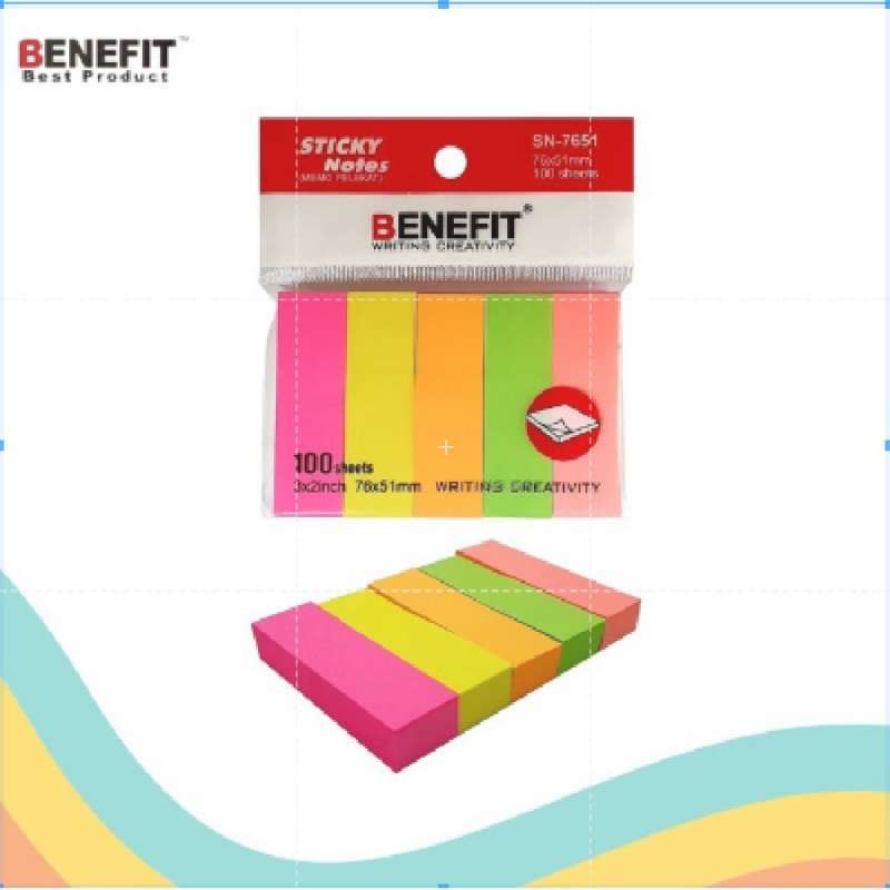 Jual Sticky Notes Benefit / sticky note 76x51mm KECIL / 3x2inch /sticky ...