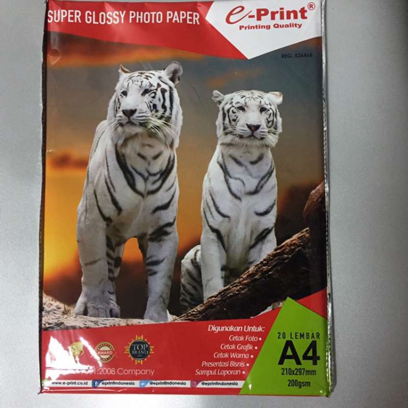 Jual Kertas foto glossy E-print 200 gsm super Glossy photo paper di Seller Nusa Jaya Computer ...