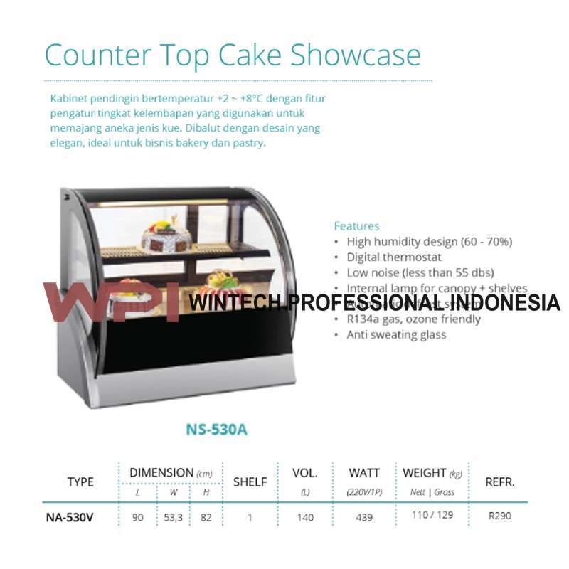 Jual Gea NS-530A Counter Top Cake Showcase - Tempat Pendingin ...