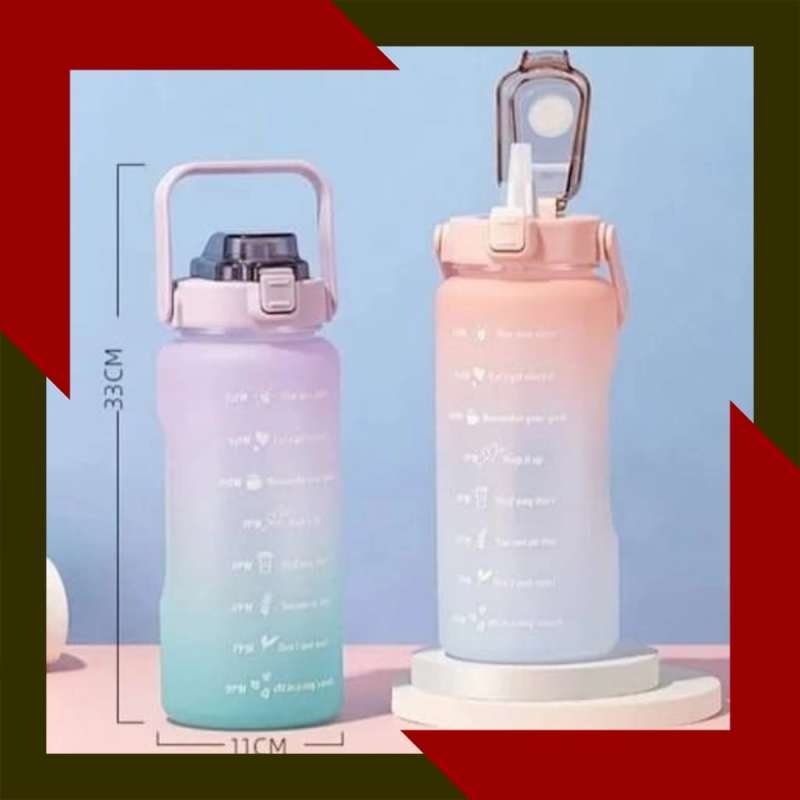 Promo Hemat Botol Viral //Botol Motivasi // Cod// Botol Gradasi 2L ...