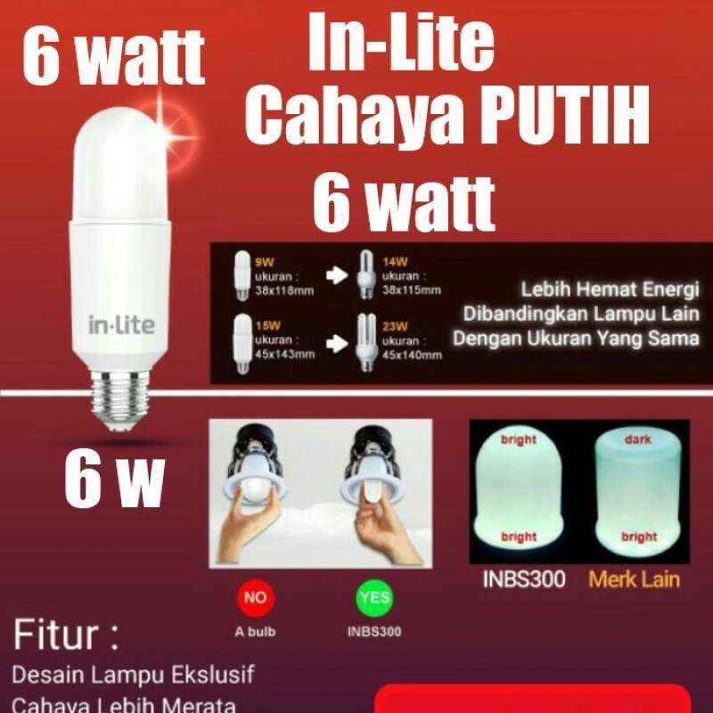 Jual LED Stick 6W in-lite cahaya PUTIH / Bohlam LED / Lampu LED Bulb ... Jual LED Stick 6W in-lite cahaya PUTIH / Bohlam LED / Lampu LED Bulb ...