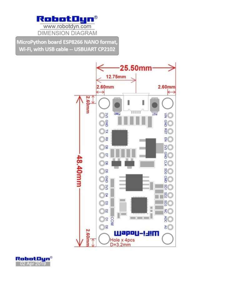 Jual Robotdyn Nodem Nodemcu Esp8266 Ch340g 32mb Module Di Seller ...