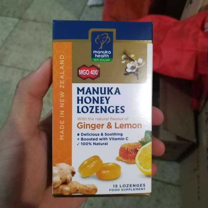 Jual Permen Madu Manuka MGO 400/ Manuka Honey Lozenges ginger and lemon ...