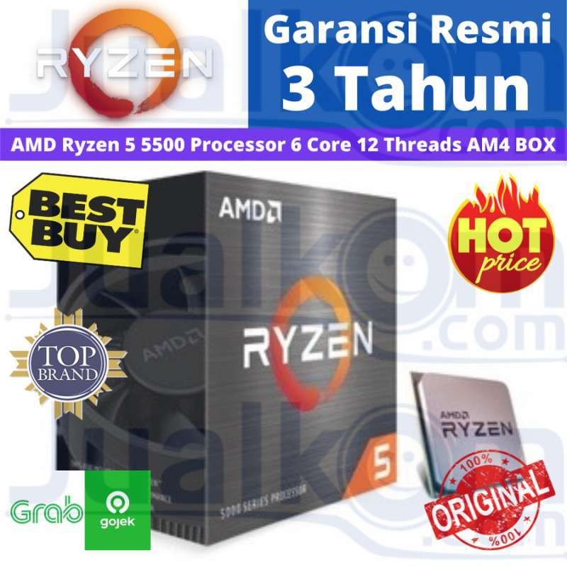 Promo Amd Ryzen 5 5500 Processor 6 Core 12 Threads Am4 Box Diskon 8% Di Seller Jualkom - Mangga ...