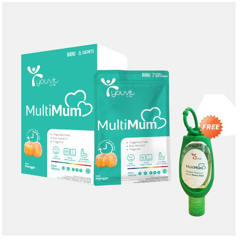 Jual Youvit Gummy MultiMum Multivitamin [1 Box/ 6 Sachet] + Free Hand ...