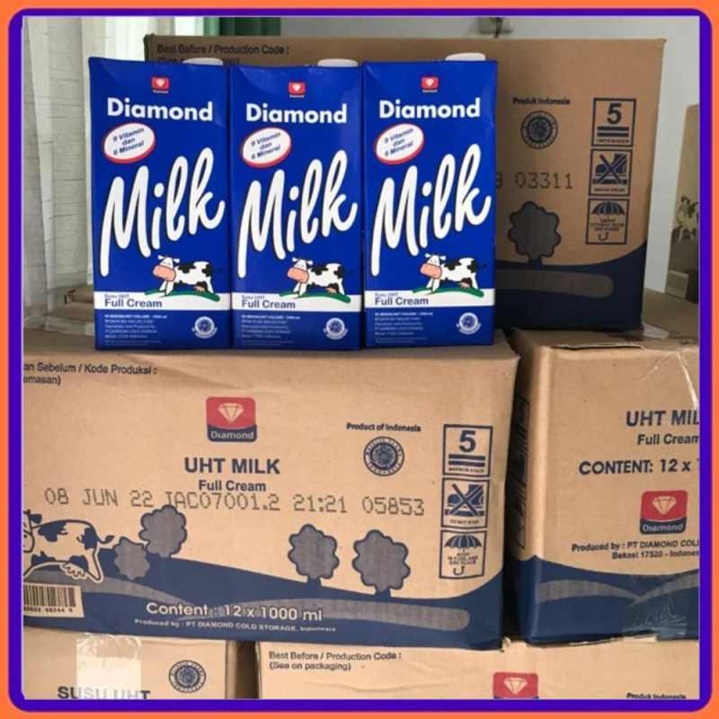 Promo Susu Diamond Uht Full Cream 1l X 12 Per Karton Diskon 10% Di Seller Xeichyl Store ...